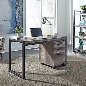 Liberty Furniture Industries Tanners Creek 2 Piece Desk Set, W51 x D24 x H30, Medium Gray