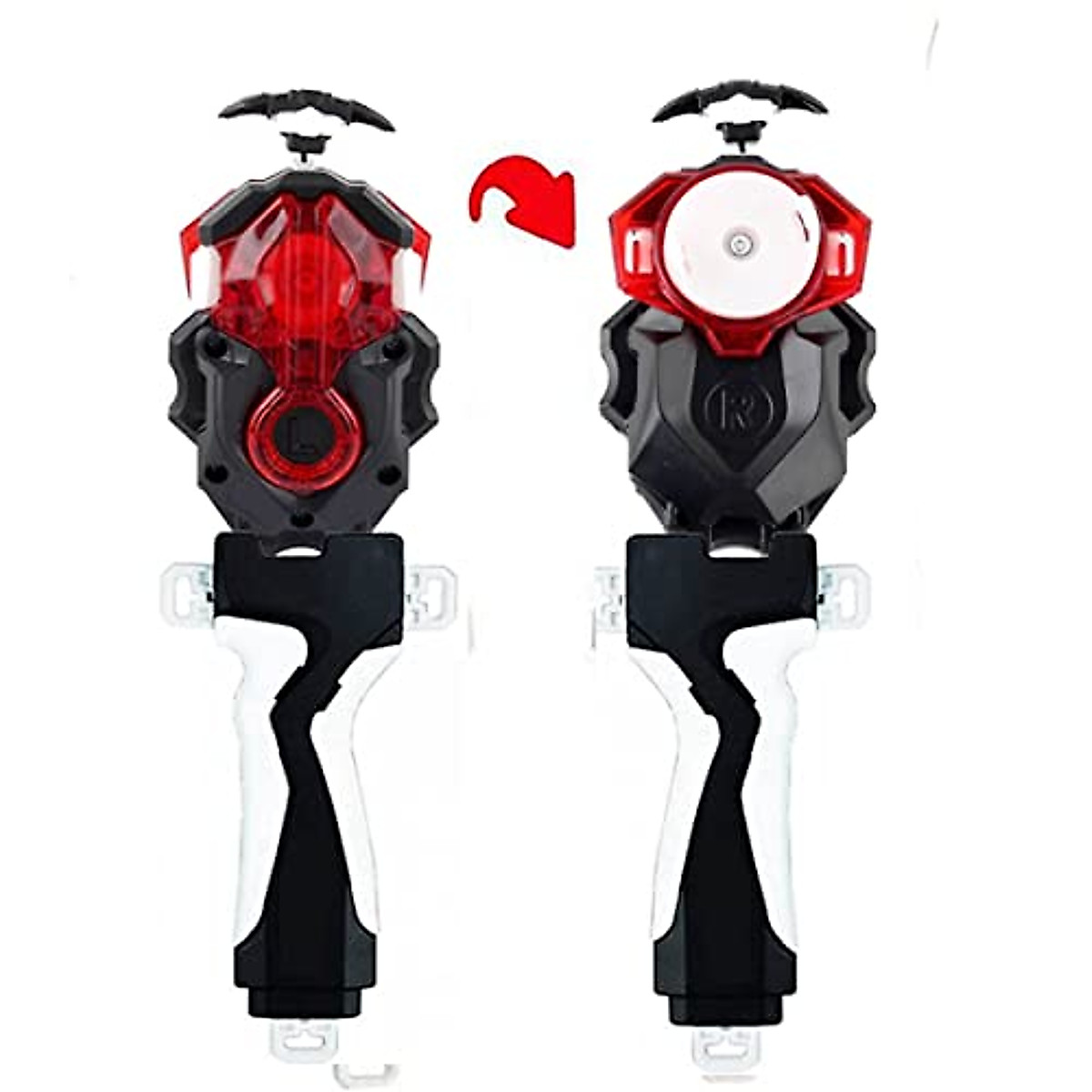 Lr Launcher Grip Bay Blades Toy Bey Battling Tops Burst Game B-184 Left Right String Launcher Booster DB B-191 Dangerous Belial All Might-2 Dynamite Battle Starter Set Gift for Boys (Black)