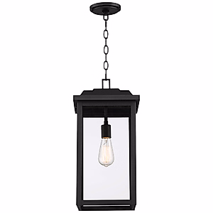 John Timberland Eastcrest Modern Industrial Outdoor Hanging Ceiling Light Fixture Textured Black 21 1/2" Clear Glass Exterior House Porch Patio Outside Deck Garage Front Door Garden Home Gazebo