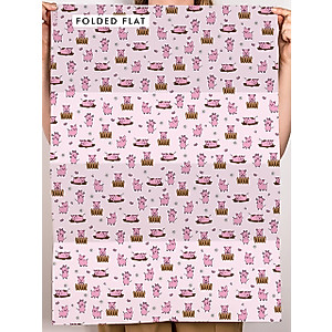 CENTRAL 23 Pig Wrapping Paper - 6 Sheets of Gift Wrap - Pink Wrapping Paper Sheets for Girls - Comes with Fun Stickers - Made in the UK