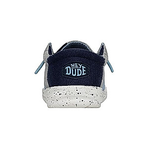 Hey Dude Wally Youth Tri Varsity Light Blue Size J6 | Boy's Shoes | Boy's Slip On Loafers | Comfortable & Light-Weight