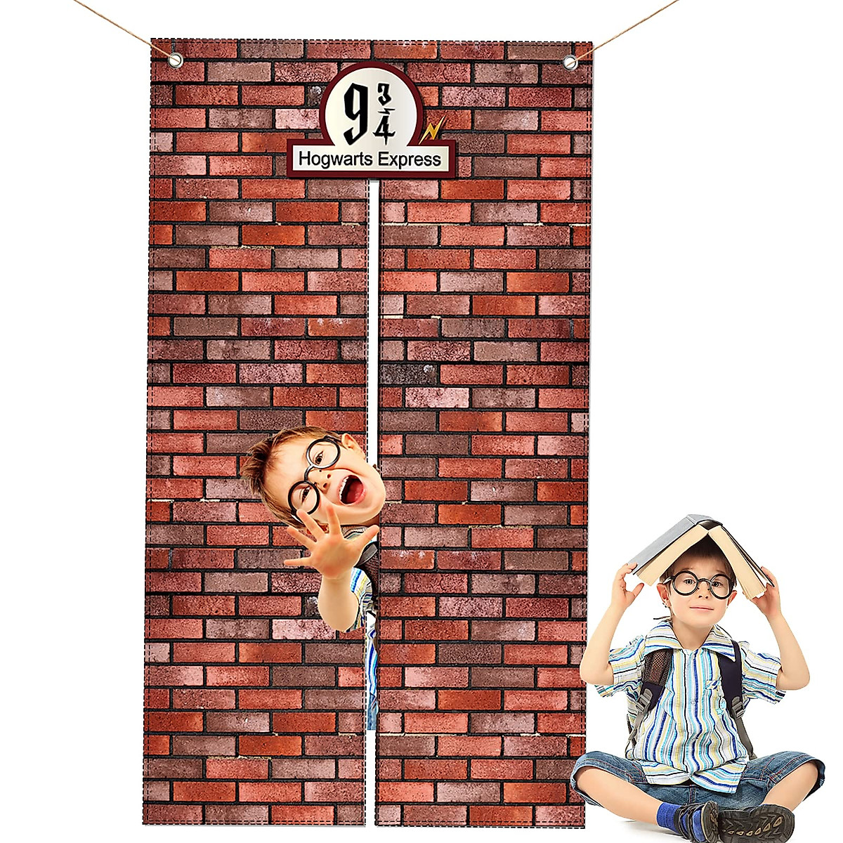 Brick Wall Backdrop,Platform 9 and 3/4 King's Cross, Photo Booth Props Brick Wall Background, Suitable for Outdoor and Indoor use, Fan Love, Birthday Gifts, Party Supplies.