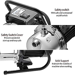 Lanchez 1.6 HP Shallow Well Pump Garden Pump，Portable Water Transfer Draining Irrigation Pump for Water Removal, Lawn Fountain Pump，Irrigation Pump 1162 GPH 147 Feet Height