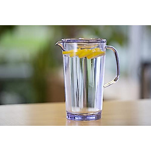 Service Ideas 10-00403-000 Cold Beverage Pitcher with Lid, 64 Ounces, 1.9 Liter, BPA-free, Stanley Commercial, Clear