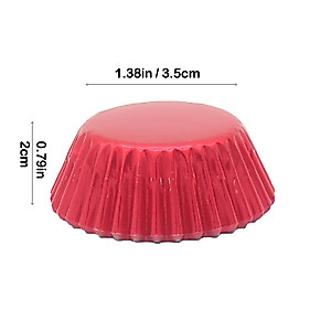 Mombake Mini Red Foil Cupcake Liners Muffin Baking Cups for Party and More, 300-Count