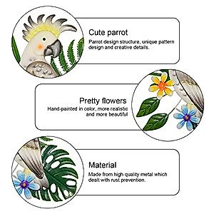 huangpai 4 Pack Flamingo Wall Decor Metal Parrot Art Bird Indoor Outdoor Waterproof Garden Decoration Covered Areas For Home Patio Yard