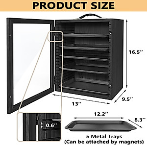 Montex Miniature Display Case Wood Miniature Carrying Case Minifigure Display Case (Black)