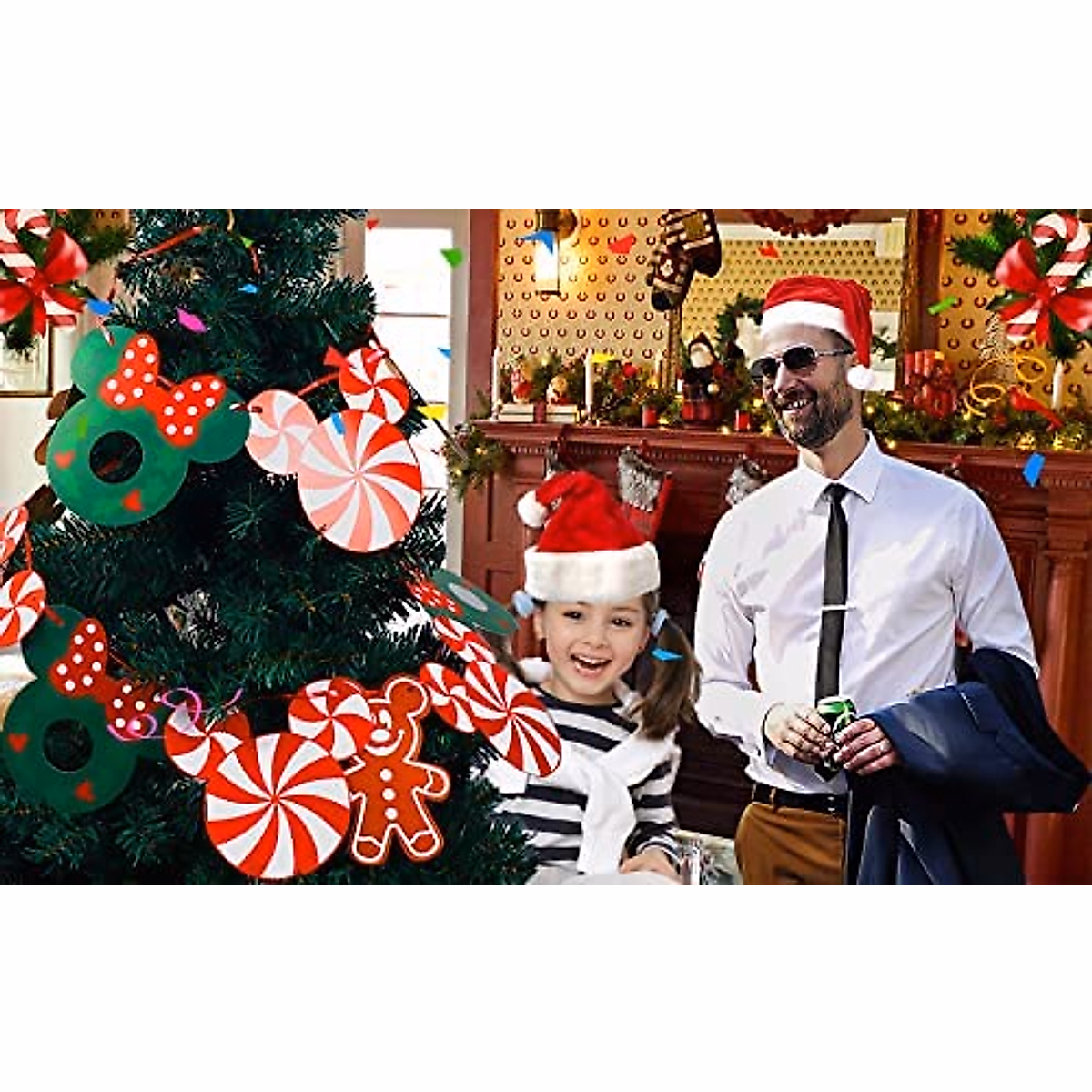 Christmas Tree Decorations Candy Garland for Merry Christmas Candy Cutouts Banner Decorations for Kids Birthday Party Baby Shower Decorations