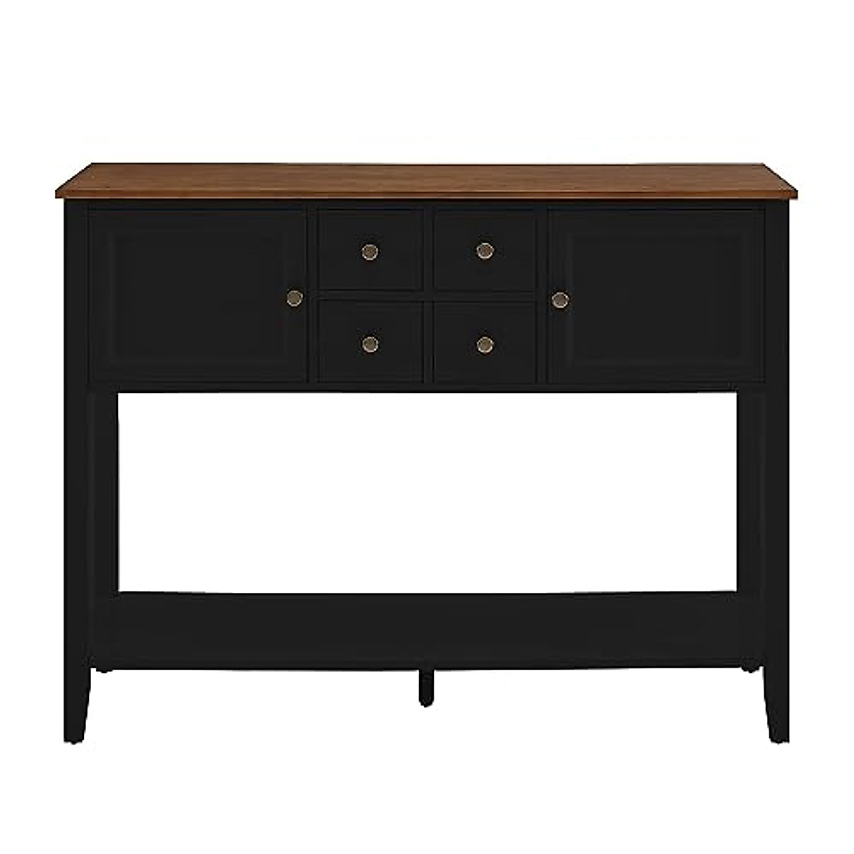 GOOD & GRACIOUS Buffet Sideboard Console Cabinet Narrow Wooden Kitchen Sideboard Table with Bottom Shelf and Storage Drawers Black