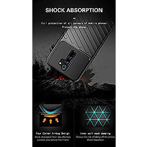 DFTCVBN Phone Case for Redmi Note 8 Pro Case, M1906G7I Case with Screen Protector, Military Grade Shockproof Rugged Shield Anti-Scratch Soft TPU Back Cover Cases for Xiaomi Redmi Note 8 Pro Black