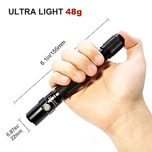 ThruNite LED Flashlight Neutral White, Archer 2A V3 450 Lumens Portable EDC AA Flashlight with Lanyard, IPX8 Water-Resistant Dual Switch Outdoor Light for Hiking, Camping, Everyday Use - Black NW