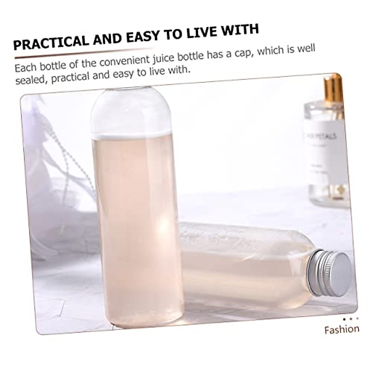 HEALLILY 8pcs Transparent Beverage Bottle Clear Milk with Lids Juice Bottles with Caps Distilled Water Gallons Case/6 Plastic Juice Bottles Drink Container Ordinary Small Empty Bottle