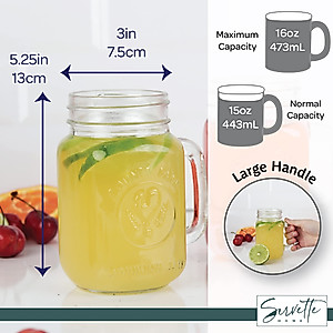 County Fair Mason Jar Drinking Glasses with Handles - Set of 2