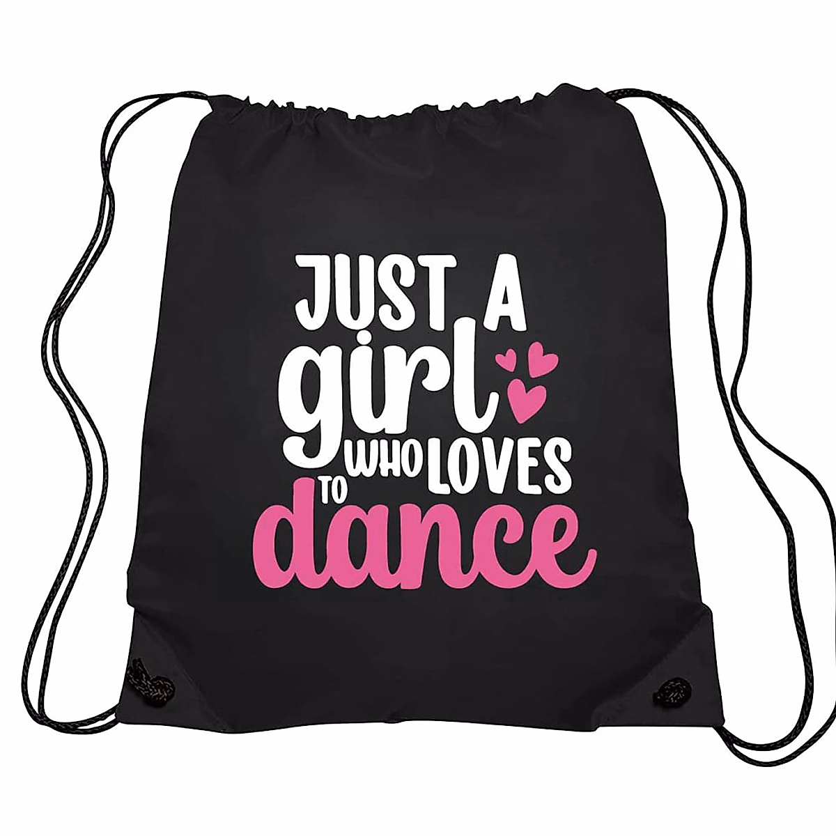 Haizct Just a Girl Who Loves to Dance Backpack, Dance Bags, Unisex Drawstring Backpack Bag for Gym Shopping Sport Yoga Dance Rehearsal, Great Gift for Ballet Dancer Actor Actress
