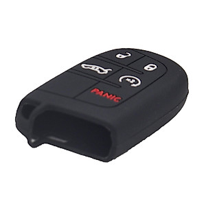 LemSa 2Pcs Keyless Entry Remote Car Smart Key Fob Cover Case Shell for Jeep Grand Cherokee,fit for Dodge Challenger Charger Dart Durango Journey,fit for Chrysler 300, Black Pink