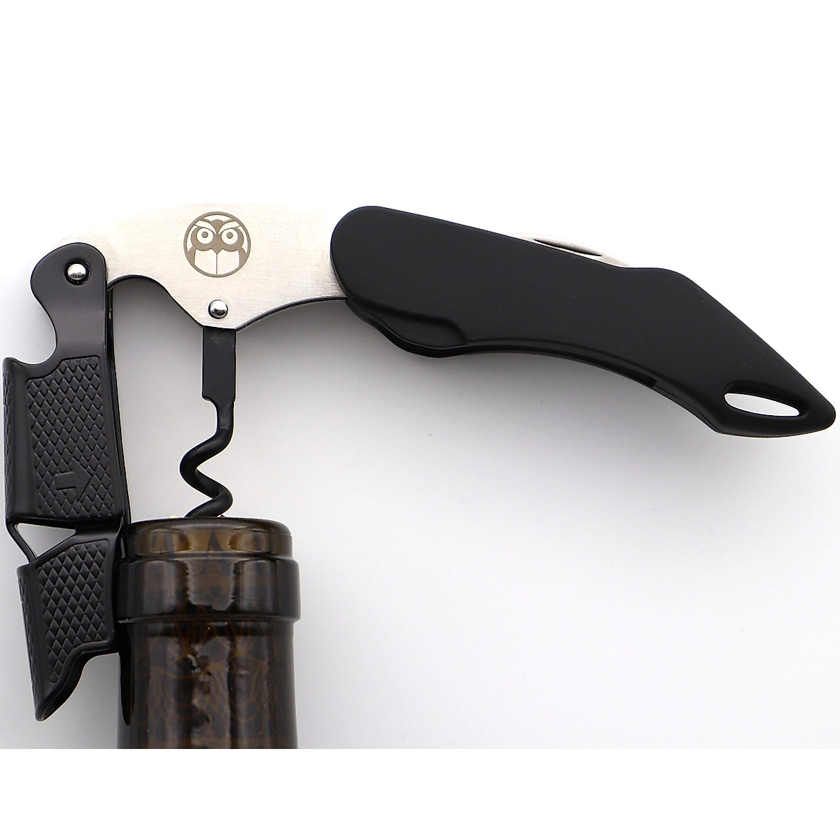 Coocouvaya Wise Products Premium Professional Corkscrew Wine Bottle Opener Black Edition for Wine Lovers, Sommeliers, Waiters and Bartenders Eco friendly pouch and packaging.(1 PACK)