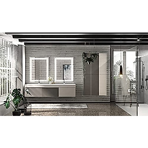 Keonjinn LED Bathroom Mirror, 36 x 28 Inch Bathroom Mirror with Lights, Front Lighted Vanity Mirror, Anti-Fog Wall Mounted Dimmable Memory Brightness Front Lights Makeup Mirror (Vertical/Horizontal)