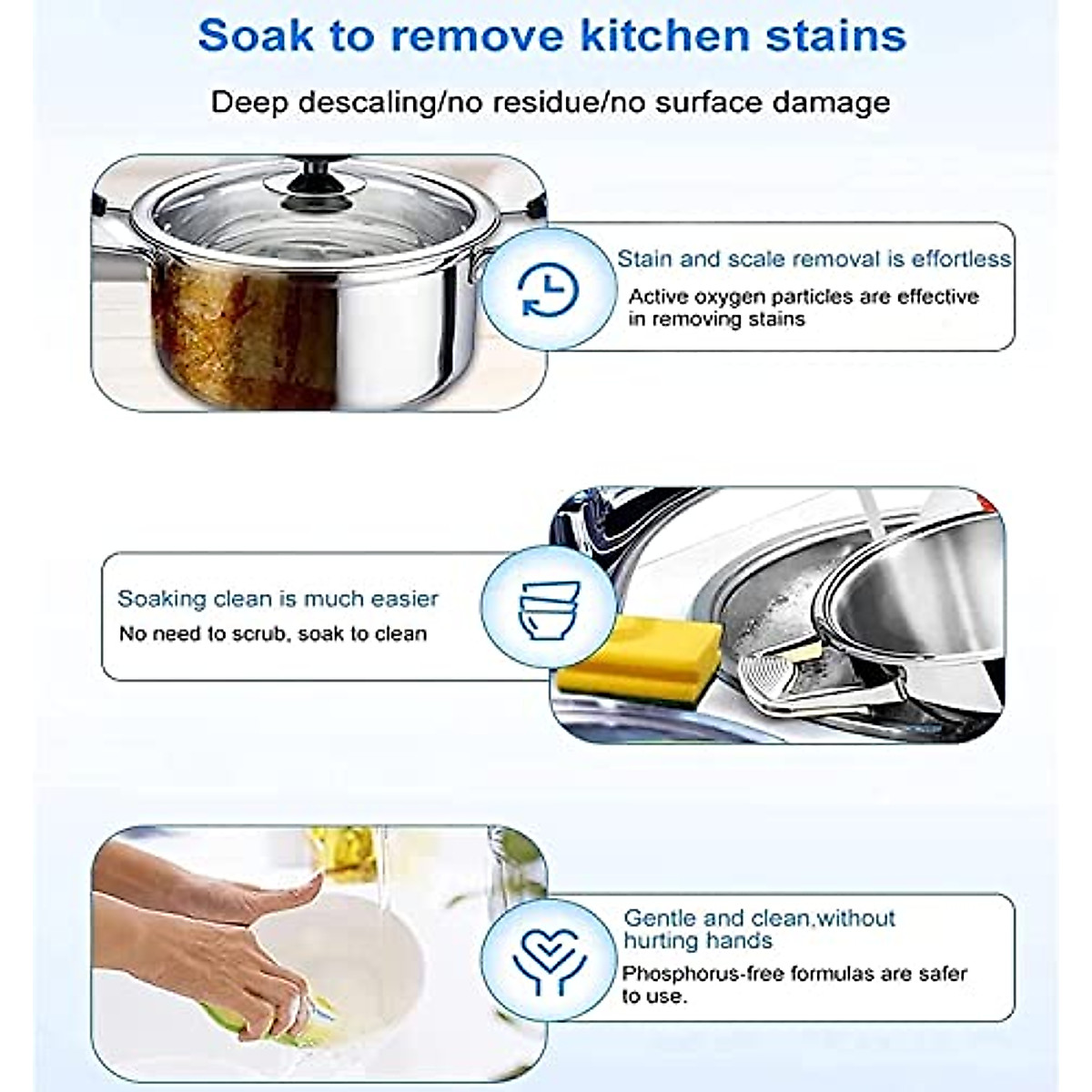 Foam Rust Remover Kitchen All-Purpose Cleaning Powder, 2023 Kitchenware Cleaning Agent, Kitchen Clean All Purpose Cleaning Foam, Multi-Purpose Foam Cleaner Rust Remover, Soak to Clean Greasy Dirt (1Pcs)