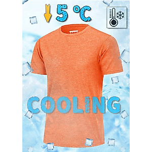 TACVASEN Gym Shirts Men Short Sleeve Workout Running Crew Neck Summer Shirts Athletic Shirts for Men Dry Fit Tshirt Shirts for Men Light Orange