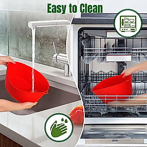 Silicone Crock Pot Liners, FRTIM Reusable Slow Cooker Liners Fit 7-8 Quart Oval Slow Cookers Leakproof Dishwasher Safe Cooking Pot Liner 1PCS - Red