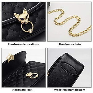 FOXER Small Crossbody Bags for Women, Split Cowhide Trendy Design Ladies Mini Cell Phone Purses with Metal Chain Strap Women's Quilted Shoulder Bags Girls Fashion Cross Body Purses (White)