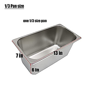HQHAOTWU 5-Pan Electric Food Warmer Commercial Bain Marie Buffet Stainless Steel Soup Warmer Food Container for Catering Restaurant Canteen with One 1/3 Pan and Four 1/6 Pans