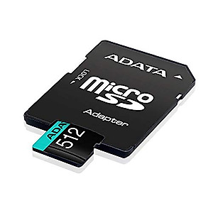 ADATA Premier Pro 512GB MicroSDXC/SDHC UHS-I U3 Class 10 V30S A2 Memory Card with SD Adapter - Waterproof, Shockproof, X-ray Proof, Magnet Proof and Temperature Resistant