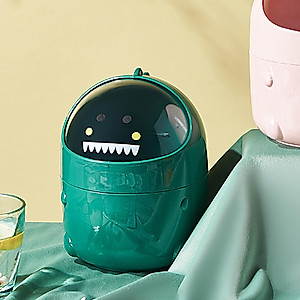 YGHQAP Plastic Desktop Trash Can with Lid Cute Shaped Mini Waste Basket Tiny Desktop Waste Garbage Bin Small Desk Can Mini Trash Can for Dining Table Desk Home Office Easy Storage(Small Size)