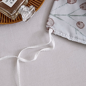 Nayoroom White Floral Duvet Cover Queen Size Green Botanical Leaf Yellow Flowers Printed Reversible Striped Bedding Set 3 Pieces Soft Microfiber Garden Style Comforter Cover with Zipper Ties