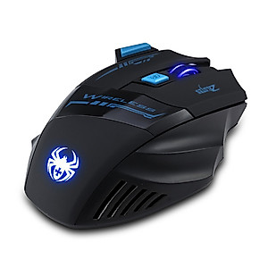 Zelotes Wireless Mouse for Laptop,2400 DPI 2.4GHz Ergonomic Mouse,7 Buttons USB Cordless Computer Mouse,Wireless Gaming Mouse,Portable Mice for PC,Mac Black