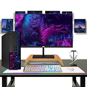 Computer Desktop PC, Intel Core i7, TechMagnet Siwa 8, 16GB RAM, 128GB SSD Boot + 2TB HDD, New MTG Dual 22 Inch Monitor, Gaming Kit with Webcam, WiFi, Win 11 Home (Renewed)