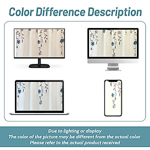 DriftAway Isabella Faux Silk Embroidered Kitchen Swag Valance Embroidered Crafted Flower 2 Pack 60 Inch by 18 Inch Plus 1.5 Inch Header Ivory Blue