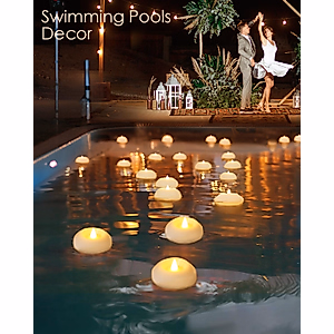 LARDUX Pack of 24 LED Floating Candles - 3 Inch Flameless Plastic Floating Tea Lights for Bathtub Swimming Pool Vase Centerpiece Decoration
