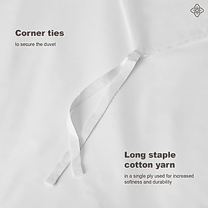 BIOWEAVES 100% Organic Cotton Percale Duvet Cover King Size Set – Crisp, Soft & Naturally Cooling Weave, 300 Thread Count GOTS Certified King Duvet Cover & 2 Pillow Shams – 106x92 inches, Ivory