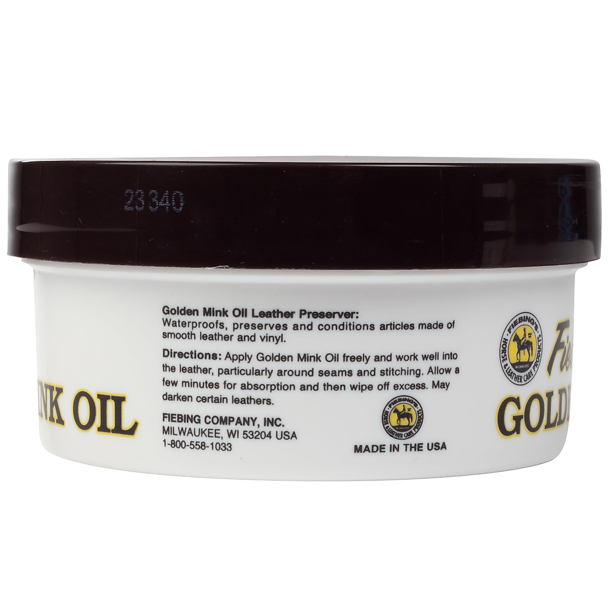 Fiebing's Golden Mink Oil Paste, 6 oz. - Soften, Preserves and Waterproofs Leather and Vinyl