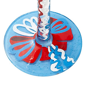 Enesco Designs by Lolita Red, White and Bloomed Floral Hand-Painted Artisan Wine Glass, 1 Count (Pack of 1), Multicolor