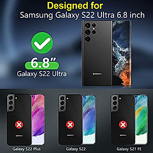 SPIDERCASE for Samsung Galaxy S22 Ultra Case, [10 FT Military Grade Drop Protection],with 2 Pack [Soft Screen Protector + Camera Lens Protector] Heavy Duty Shockproof Case,Black