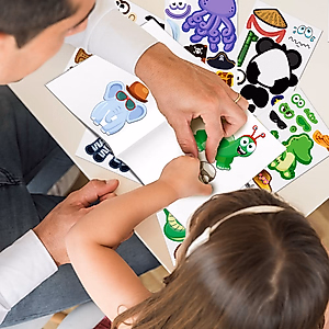 Paper Master Make A Face Sticker 60 PCS Sheets Make Your Own Stickers with 20 Design Animal Stickers for Boys & Girls as Gift of Festival, Reward, Art Craft, Party Favors, Birthday