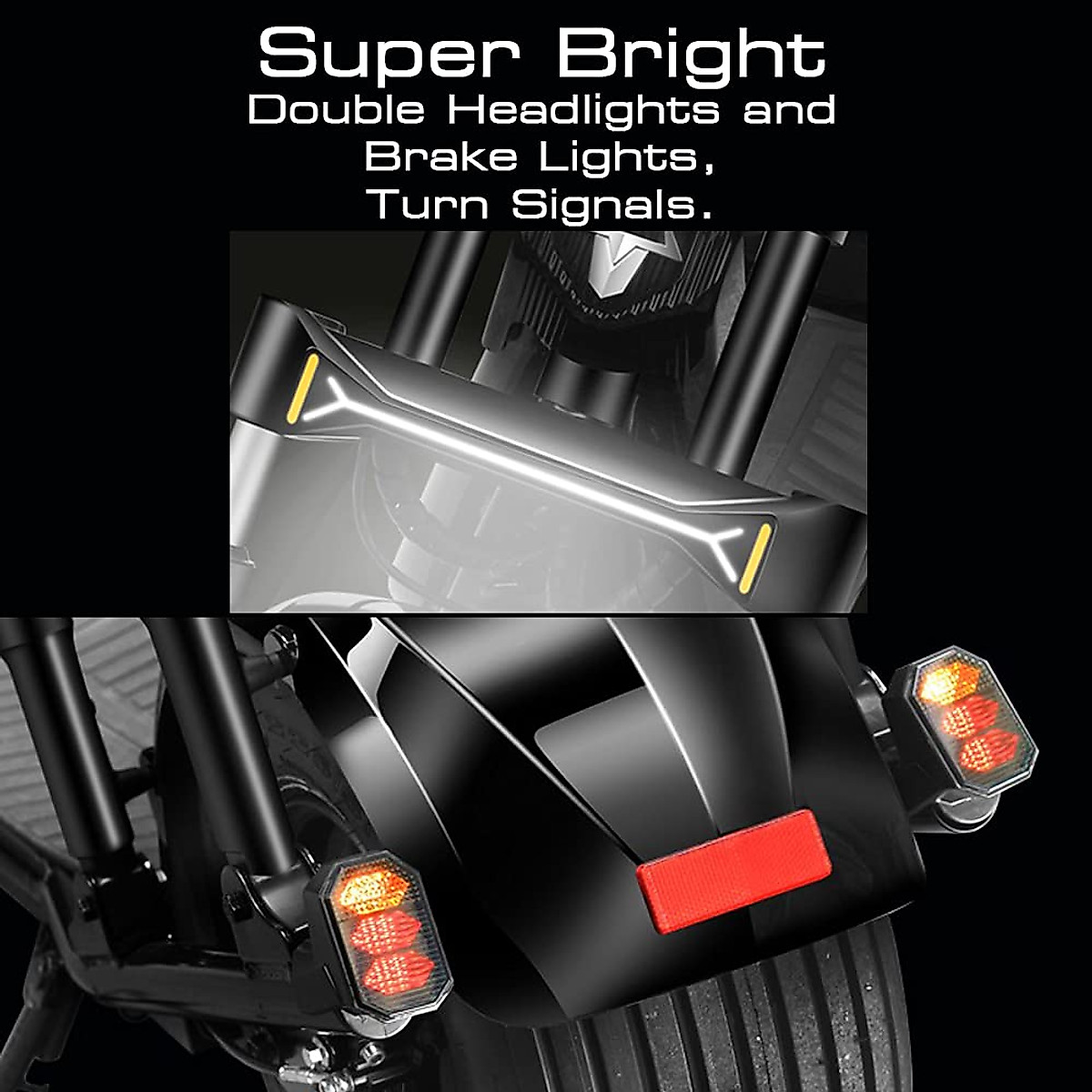 H4-Pro 2000W Electric Scooter Adult Citycoco 37.5mph One-Button Start Front and Rear Disc Brakes 60V 21.8Ah Removable Lithium Battery with Large Display