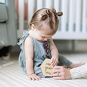 Baby Milestone Cards 13pcs (26 Designs) Milestone Wooden Circles | Monthly Milestone Wood Discs | Wooden Milestone Discs | Monthly Baby Milestone Markers