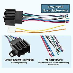 RED WOLF Compatible with GM GMC Chevrolet Buick Cadillac 1978-1989 Aftermarket Radio Wire Harness Stereo Connector Plug