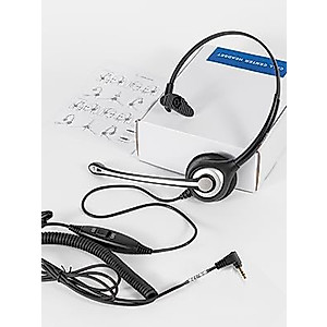 Wantek Phone Headset with Microphone Noise Cancelling, Telephone Headsets 2.5mm Jack Work for Panasonic AT&T ML17929 Vtech RCA Cisco Uniden Polycom Grandstream Home Office Cordless Phones(F600J25P)