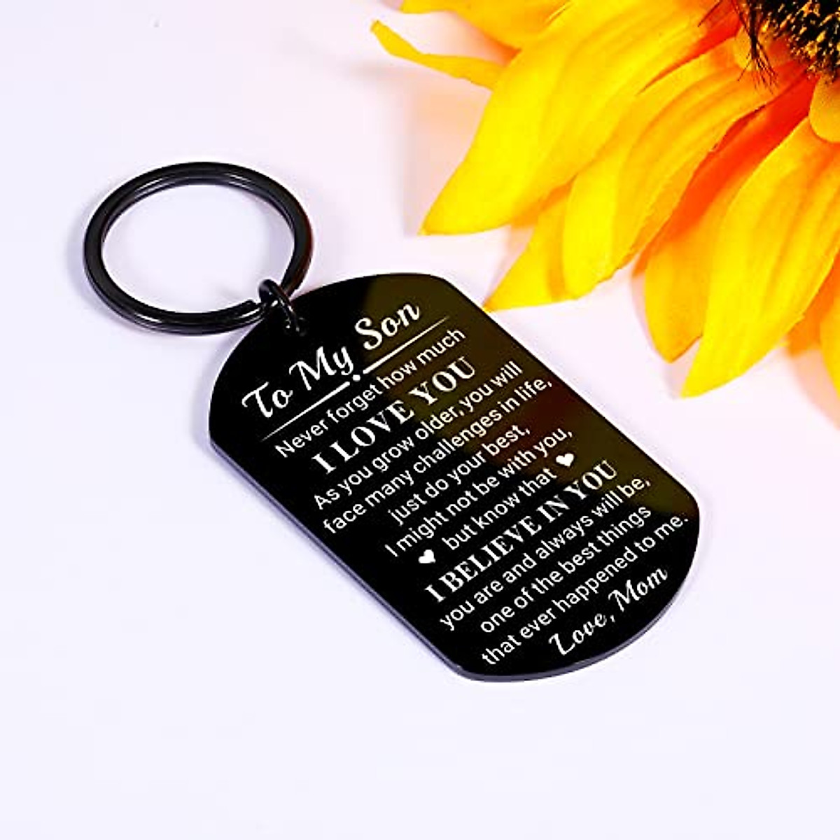 Valentines Gift for Son from Mom Teen Boys Gifts for 16th 18th Birthday Christmas Stocking Stuffers Graduation Gifts for Him Inspirational Keychain for Men