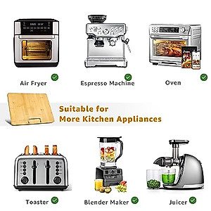 Universal Appliance Slider for Kitchen Counter, for Coffee Maker/Espresso Machine, Blender, Air Fryer, Stand Mixer, Toaster Sliding Tray Board, Bamboo, Wide-15"Wx11.6"D