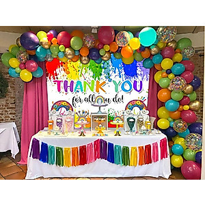 Avezano Art Thank You Backdrop Painting Thank You for All You Do Party Decoration Thanks to Staff Teachers Professors Doctors Photo Banner We Appreciate You Banner 70.8 x 43.3 Inch