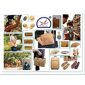 Mirabolante Pure Portuguese Natural Cork Bark Handbags for Women, Shoulder Bags, Crossbody Bags-11 (m)