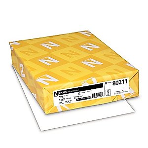 Neenah Exact Vellum Bristol, 8.5" x 11", 67 lb/147 gsm, White, 94 Brightness, 250 Sheets (80211)