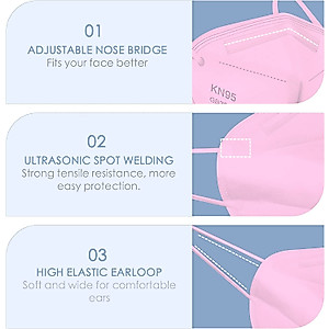 XINYA BAO 50 Pack KN95 Disposable Face Mask - 5-Ply Breathable Safety Masks Against PM2.5, Dispoasable Respirator Protection Mask for Men and Women Multi Color.