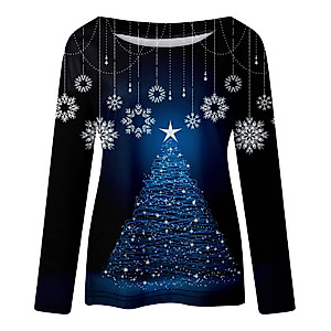 christmas sweatshirts for women fall shacket plaid tree striped splicing santa claus ugly christmas pleated tiered ruffle flowy pleated zip up drawstring tunic shirt blouse tops western outfit