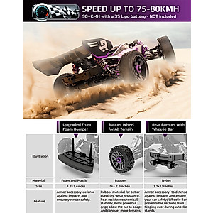 RIAARIO 1:14 RTR Brushless Fast RC Cars for Adults, Max 63mph Hobby RC Truck, 4X4 Remote Control Car for Boys with Carbon Fiber Chassis & Metal Gear, Oil Filled Shocks Electric Vehicle Buggy for Kids